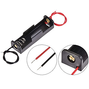 uxcell Battery Case Storage Box 1 Slot x 1.5V 2-Wire Lead for 1 x AA Battery 10 Pcs