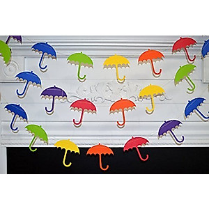 Umbrella Garland, shower decorations, baby shower bridal shower, pink grey white umbrellas, Rain Showers Umbrella, baby sprinkle