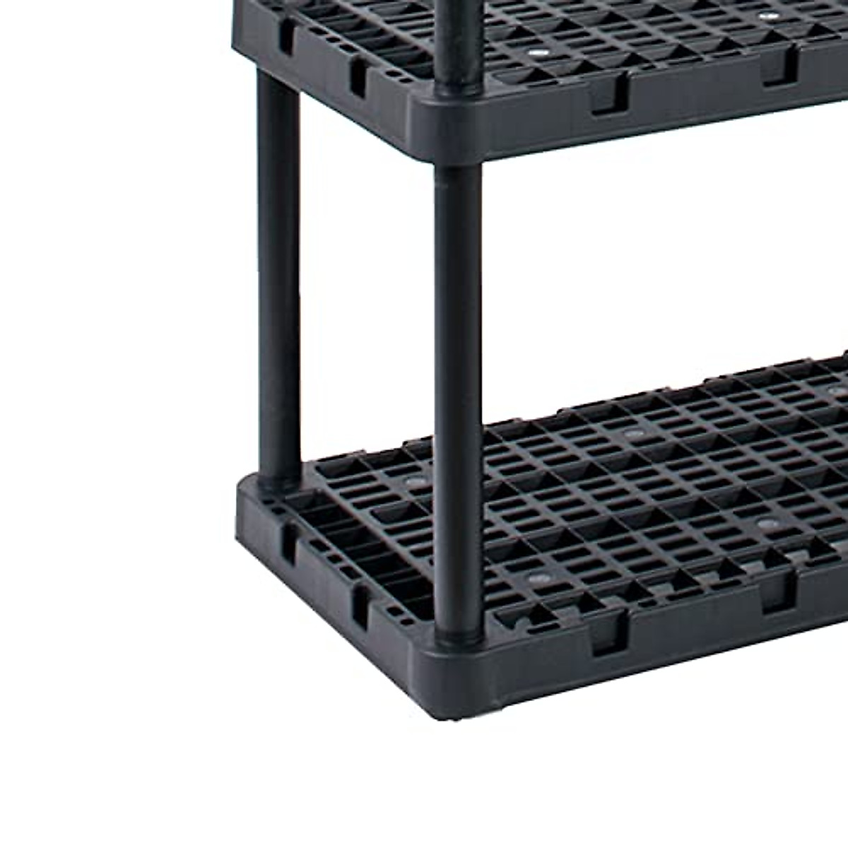 Gracious Living 4 Shelf Fixed Height Ventilated Heavy Duty Storage Unit 18 x 36 x 54 Organizer System for Home, Garage, Basement, and Laundry, Black