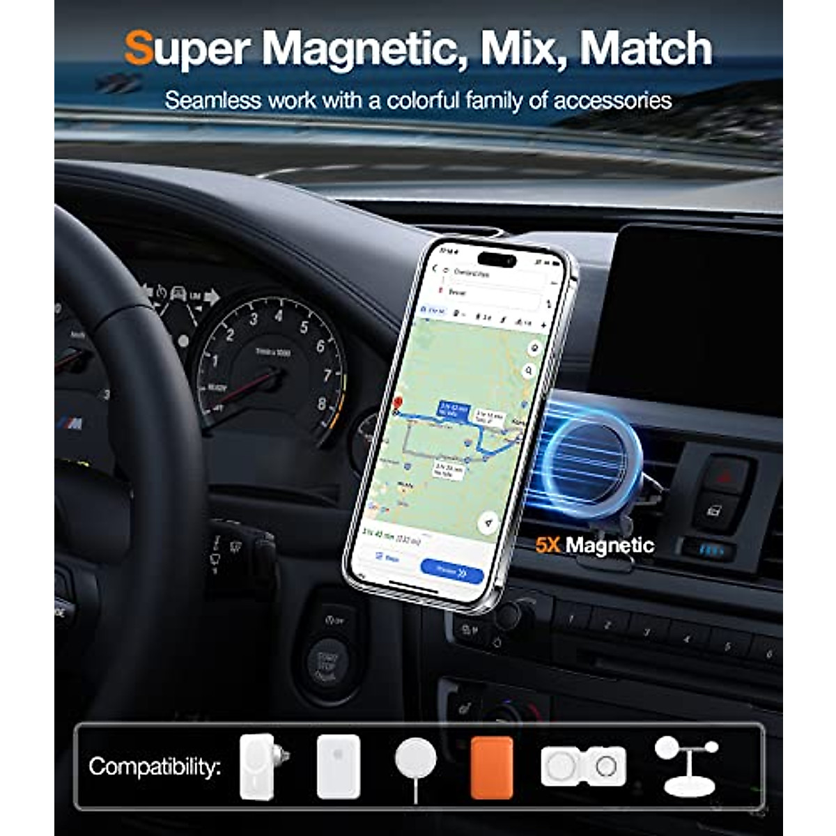 TORRAS 360° Rotatable Magnetic Stand for iPhone 14 Pro Case Clear [8X Military Grade Protection] [Compatatible with MagSafe] Not Yellowing Slim thin Shockproof case for iPhone 14 Pro Phone Case, Clear