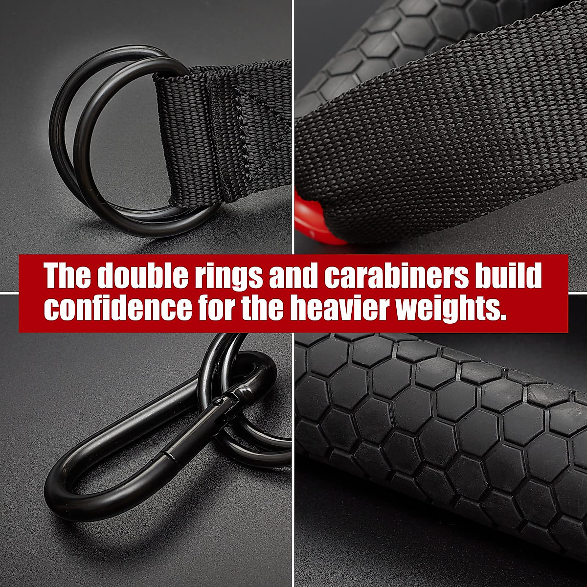 Gym Handles for Cables Machine,Heavy Duty Cable Handles Gym Equipment,Cable Machine Handles Attachments for Gym,Rubber Exercise Handles for Resistance Bands Pulley System Home Gym (Red, Big)