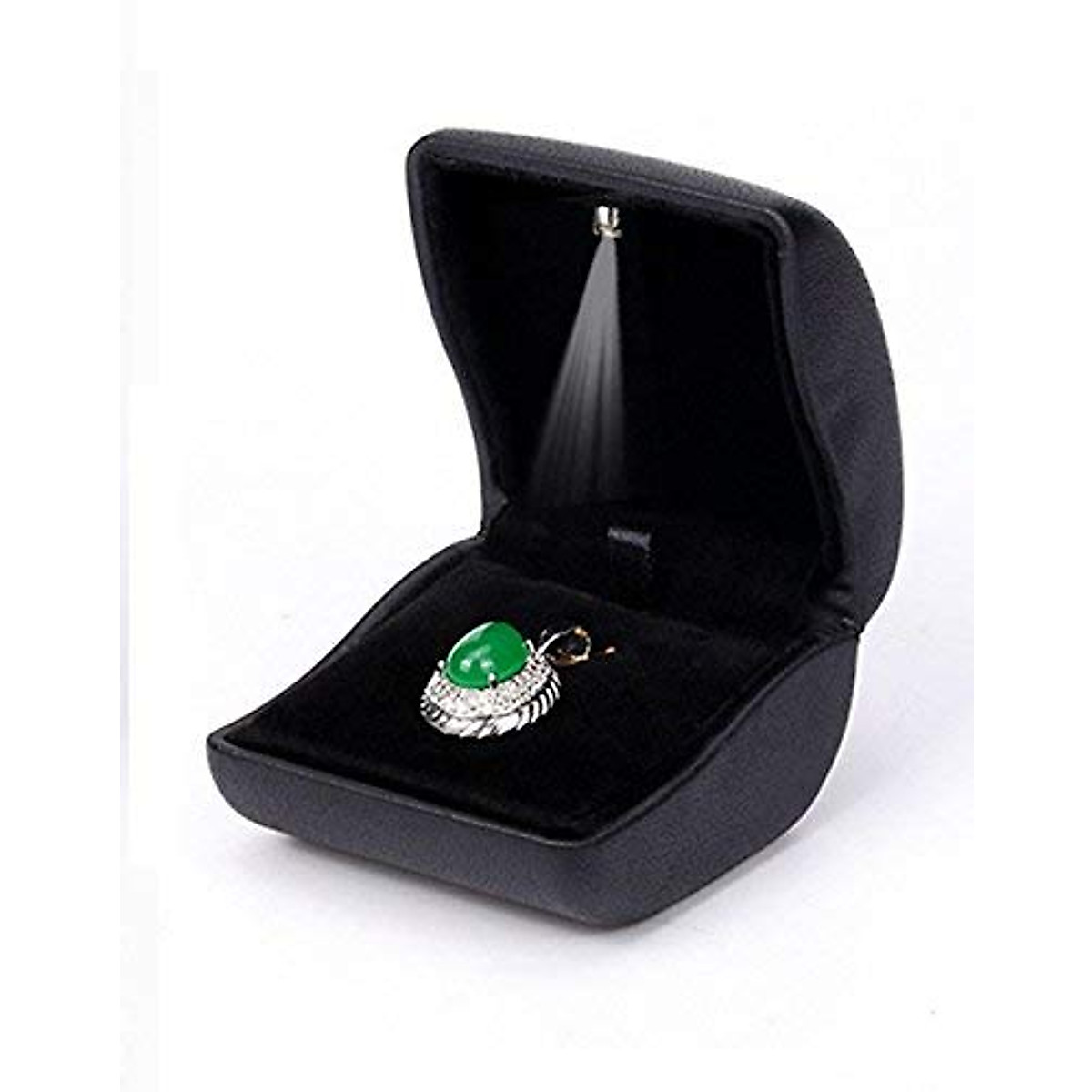 LILY TREACY PU Leather Jewelry, Earrings,Coin,Pendant, Necklace Box Case with Light up for Wedding, Engagement, Gift