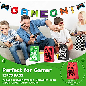 146 Pcs Video Game Party Favors, Gamer Party Favors -Ink Pen Notebook VIP Passes with Lanyards Slap Bracelets Keychains Bags Tattoo Stickers for Kids Gaming Party Favors Game On Birthday Party Favor