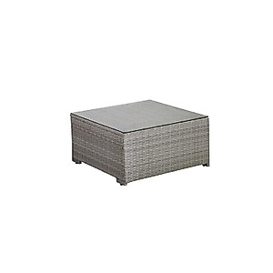 Asifom 5 Piece 4 Seats Outdoor Patio Furniture Sets, Garden Conversation Wicker Sofa Set, Patio Sectional Furniture Sofa Set, with Coffee Table and Cushion for Lawn, Backyard, and Poolside