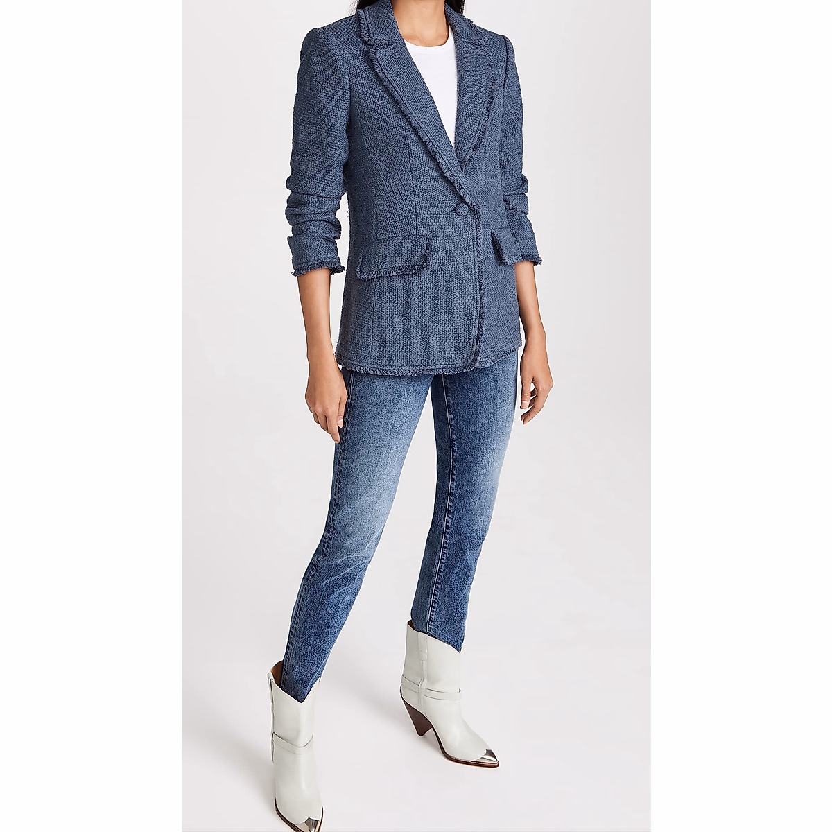 Cinq a Sept Women's Tall Size Boucle Khloe Blazer, Shadow, 4