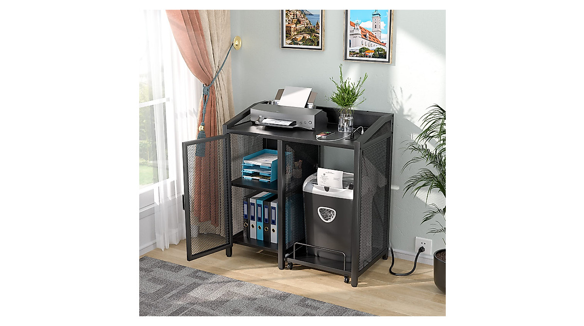 Unikito Modern File Cabinet with Shredder Stand