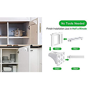 Baby Proofing Magnetic Cabinet Locks - Safeasy Adhesive Children Safety Magnet Drawers Latches (2)