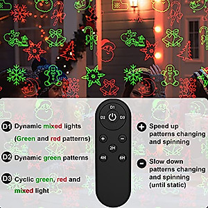 Christmas Lights Outdoor Laser Projector Waterproof Outside Xmas Projection Light Show Led Spotlight Display Lazer Landscape Lighting for Holiday Halloween Yard Garden Decorations