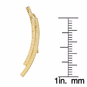 Kooljewelry 14k Yellow Gold Double Curved Bar Climber Earrings