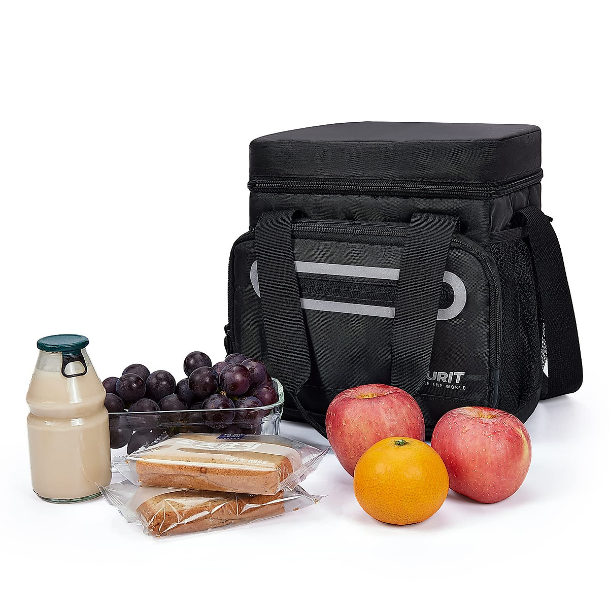 TOURIT Large Lunch Bag 14L Insulated Lunch Box Lunch Cooler for Men Work, School, Black