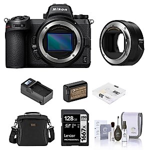 Nikon Z 7II Mirrorless Camera, Bundle with FTZ II Mount Adapter, 128GB SD Memory Card, Shoulder Bag, Extra Battery, Charger, Screen Protector, Cleaning Kit