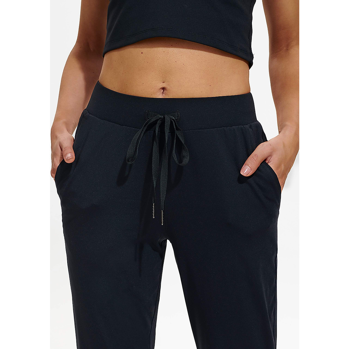 Libin Women's Joggers Pants Athletic Sweatpants with Pockets Running Tapered Casual Dance Pants for Workout,Lounge, Black 3XL