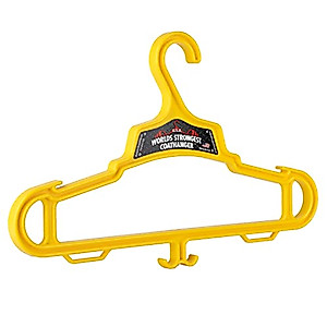 Worlds Strongest Coat Hanger | USA Made | 140 lb Load Capacity | Multipurpose Gear Hanger | Yellow (40)