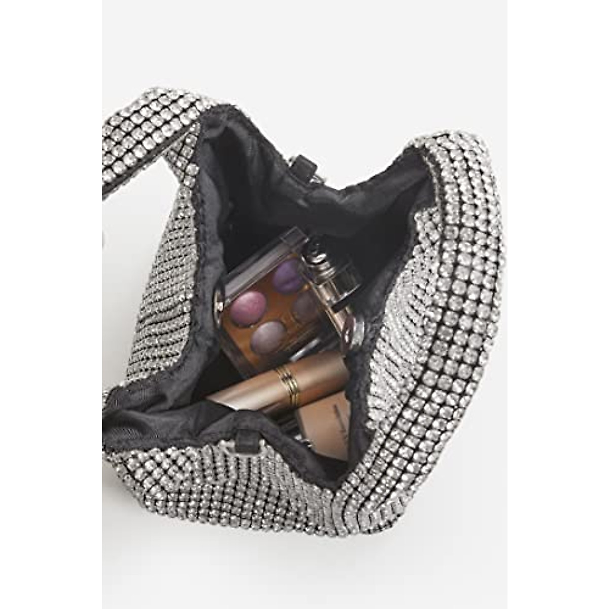 BABEYOND Women's Sparkly Clutch Evening Bags Glitter Rhinestone (Silver)