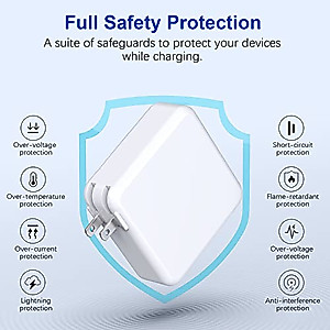 Mac Book Pro Charger - 120W USB C Fast Charger Adapter Compatible with MacBook Pro & MacBook Air 13, 14, 15, 16 inch, iPad Pro, Samsung Galaxy and All USB C Device, Included 6.6ft USB-C to C Cable