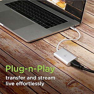 IOGEAR Upstream HDMI to USB-C Video Capture Adapter - 1080p 60Hz - Stream Live Audio/Video - Xbox - PS4 - Switch - DSLR Camcorders - Windows - Mac - GUV301