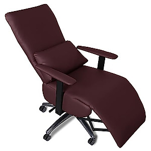 FIBO Gravity-Sensing Executive Home Ergonomic Office Chair Reclining Office Chair with Foot Rest & Headrest, High-Back PU Leather Computer Desk Chairs with Back & Lumbar Support Task Chair, Red