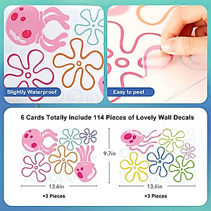 Dripykiaa 114 Pcs Jellyfish Bubbles Wall Stickers Under The Sea Ocean Wall Decals Decorations for SUV Van Bedroom Bathroom Children's Room Wall Decor for Boys Girls Teens Adults