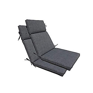 BOSSIMA Indoor Outdoor High Back Chair Cushions Replacement Patio Chair Seat Cushions Set of 2 (Slate Grey)
