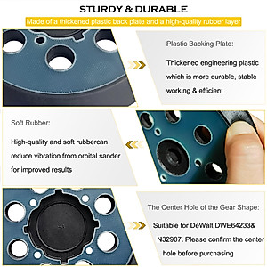2 Pack 5 Inch 8 Hole Hook and Loop Replacement Sander Pads for DeWalt DWE6421-B2 DWE6421-B3 DWE6423/6423K DWE6421/6421K DCW210B Random Orbit Sander - Sanding Backing Pad