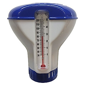 ATIE Floating 1" Mini Small Chlorine Tablet Dispenser with Built-in Floating Thermometer for Pool, Spa, Hot Tub, Fountain, Perfect for Inflatable Above-Ground Pools