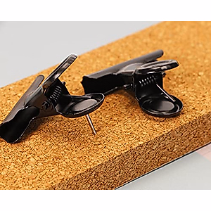 Tupalizy 15PCS Push Pins Clips Bulldog Thumbtack Clips for Bulletin Cock Board Wall Office School Home Cubicle Pictures Documents Notes Papers Calendars Photos Files Artworks Craft Projects (Black)