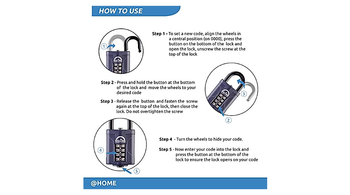 Squire Heavy Duty 4-Wheel Combination Padlock | Weatherproof