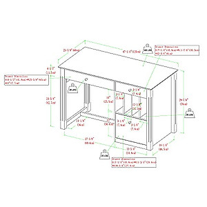 Walker Edison Modern Wood Computer Writing Desk Storage File Drawer Office Home Office Workstation Small, 48 Inch, White
