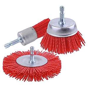 Rocaris 9 Pack Nylon Filament Abrasive Wire Brush Wheel & Cup Brush Set with 1/4 Inch Hex Shank, for Removal of Rust/Corrosion/Paint - 80 Grit, 120 Grit, 240 Grit