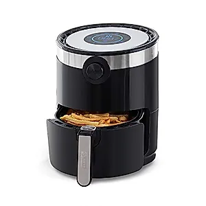 Dash DMAF360GBBK02 Aircrisp® Pro Digital Air Fryer + Oven Cooker with Digital Display + 8 Presets, Temperature Control, Non Stick Fry Basket, Recipe Guide + Auto Shut Off Feature, 3qt, Black