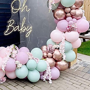 YSF Rose Gold Pink Balloon Arch Kit Lavender Balloon Garland 182pcs Latex Pastel Green Light Pink Purple Party Balloons for Bridal Shower Bachelorette Wedding Birthday Decoration…