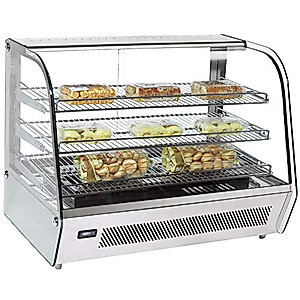 Omcan 39536 34" Commercial White Hot Food Warmer Glass Merchandiser Display Case