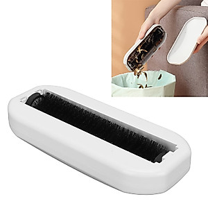 JANCAN Portable Desktop Sweeper, Reusable Handheld Crumb Sweeper, Soft Bristles Debris Collector for Table, Mat, Bed Sheets, Sofas, Clothes Cleaning Brush, Built in Garbage Storage Space