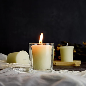 Pure White Beeswax Votive Candles-12 Pack Natural Votives Set for Home Room Decor Party Wedding Spa Gift