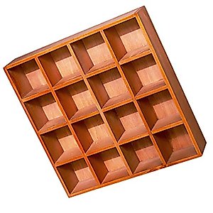 DOITOOL Freestanding Wood Shadow Box Shelf 16 Grids Rustic Wood Display Floating Shelves Farmhouse Wooden Wall Shelf for Figures Shot Glasses Spice Can or Collection