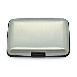 UTRAX unisex-adult 12 Slots Metal Cards Wallet Multi Pockets Aluminum Purse Credit Card Organizing Hard Case Holder for RFID Scan Protection, Lightweight (SILVER)