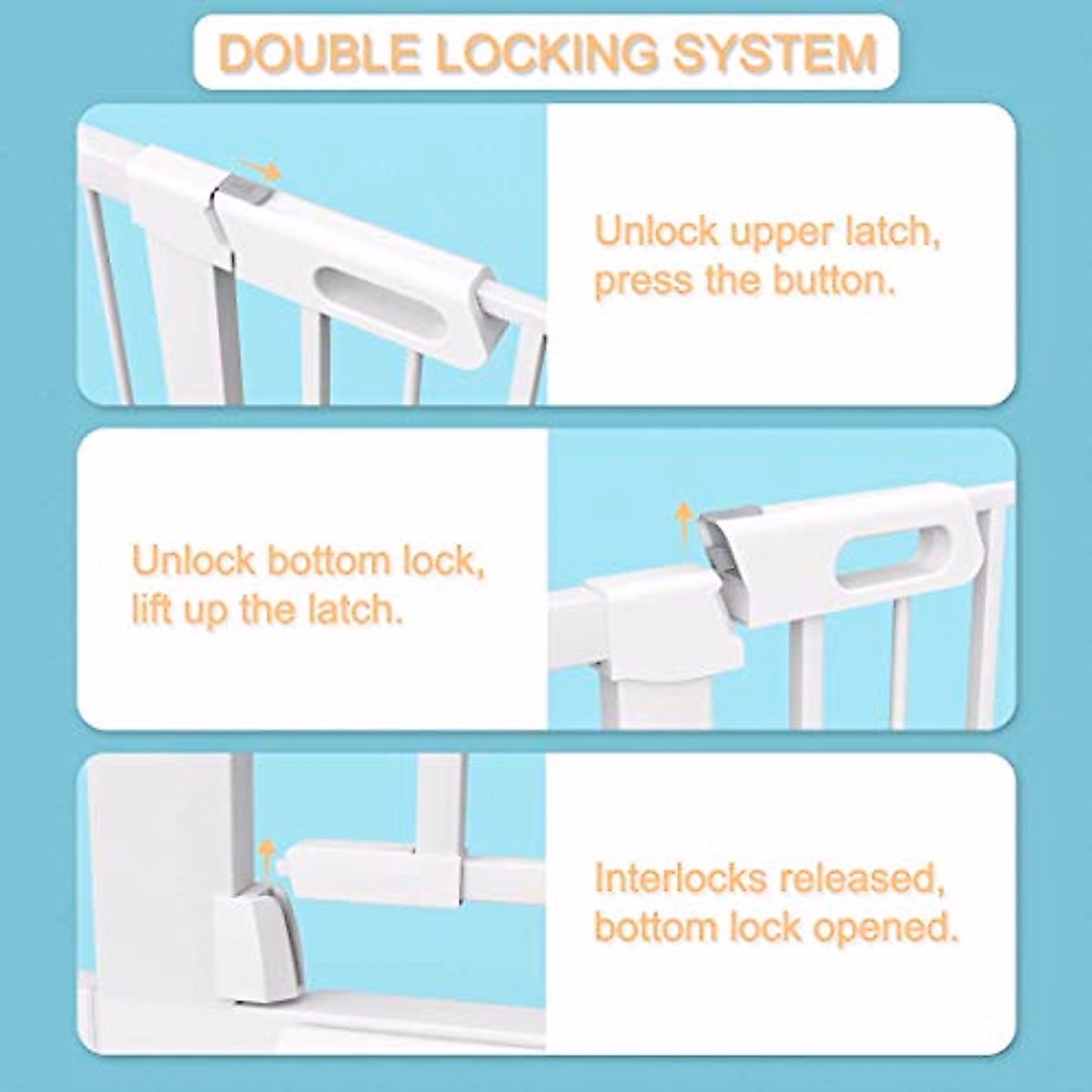 Fairy Baby 26.77"-29.53" Wide Narrow Baby Gate with Cat Door - Walk Through Small Pet Door Tension Safety Gate - Pressure Mounted No Drill