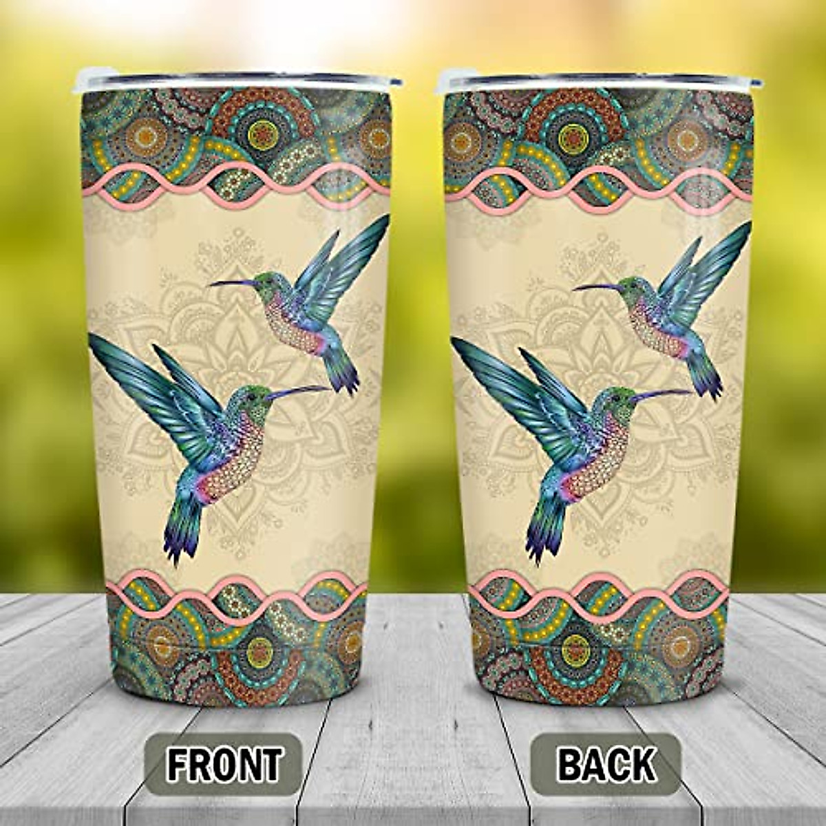 winorax Hummingbird Tumbler 20oz Stainless Steel Insulated Coffee Travel Mug Cup Tumblers with Lid Gift For Women Lady Girl Birthday Christmas Presents