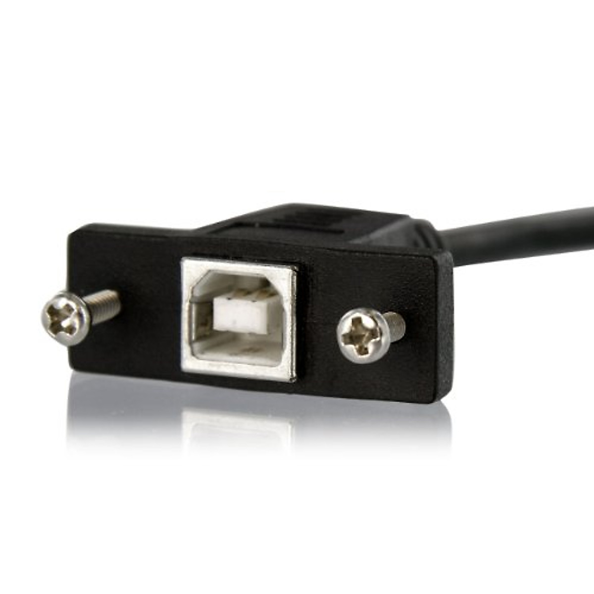 StarTech.com 1 ft Panel Mount USB Cable B to B - F/M - USB Type B (F) to USB Type B (M) - USB 2.0 - Molded Hood - Black (USBPNLBFBM1)