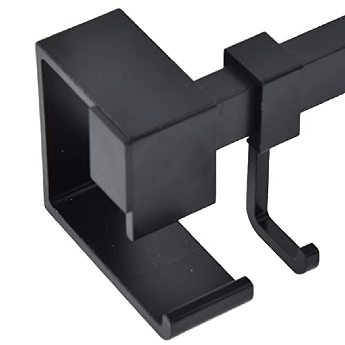 Kitchen Utensil Hanging Rack Rail with 8 Hooks, Self Adhesive Utensil Hangers Utensil Hooks 50cm/19.69in Wall Hooks Rack for Kitchen Bathroom Bedroom (Black)