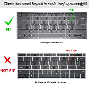Keyboard Cover for 14" Dell Inspiron 14 5410 5418 5420 5425 5430 7415 7420 7425 7430 7435,Dell Latitude 14 3320 3420/Inspiron 16 5635 5630 5620 5625 7635 7630 7620 16"/Inspiron 13 5310 5320 Skin-Black