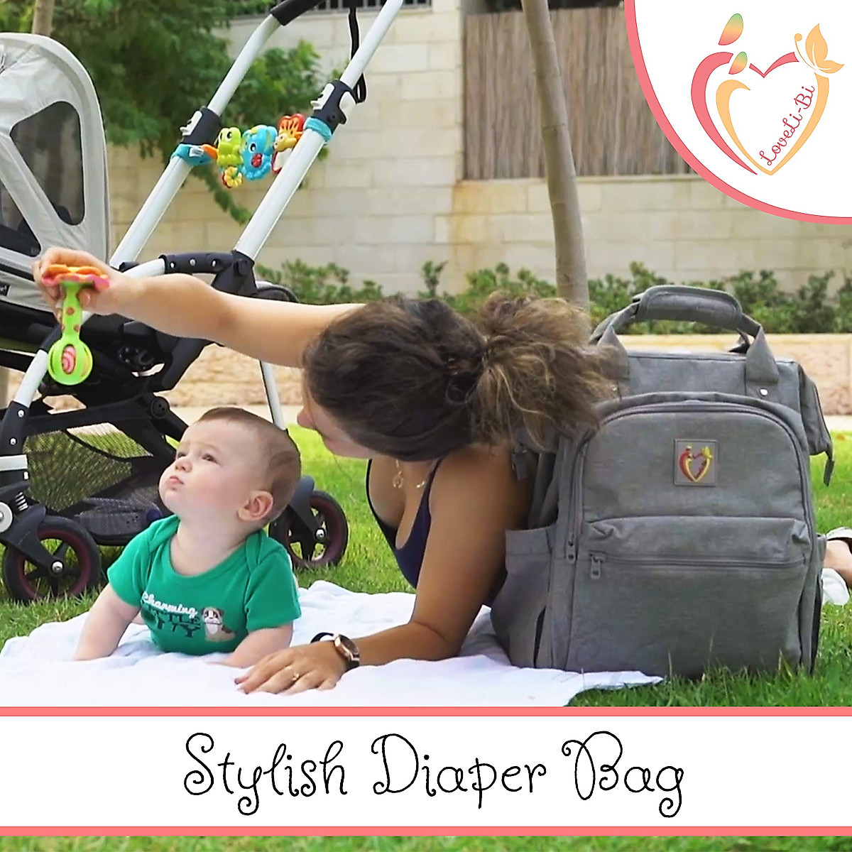 LoveLi-Bi Diaper Bag Backpack: Large Diaper Bags for Baby Girls Boys Toddler Twins Mom Dad with Changing Pad Mat Waterproof Mochilas Cosas Para Bebes