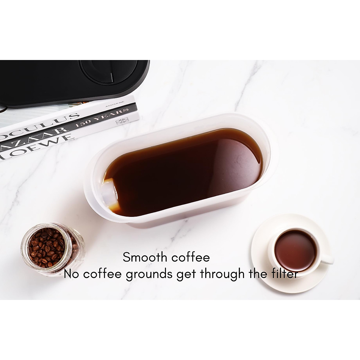 JILLMO Gallon Cold Brew Coffee Maker, 3/4 Gallon Iced Coffee Pitcher with Steel Mesh Filter and Spigot, Black