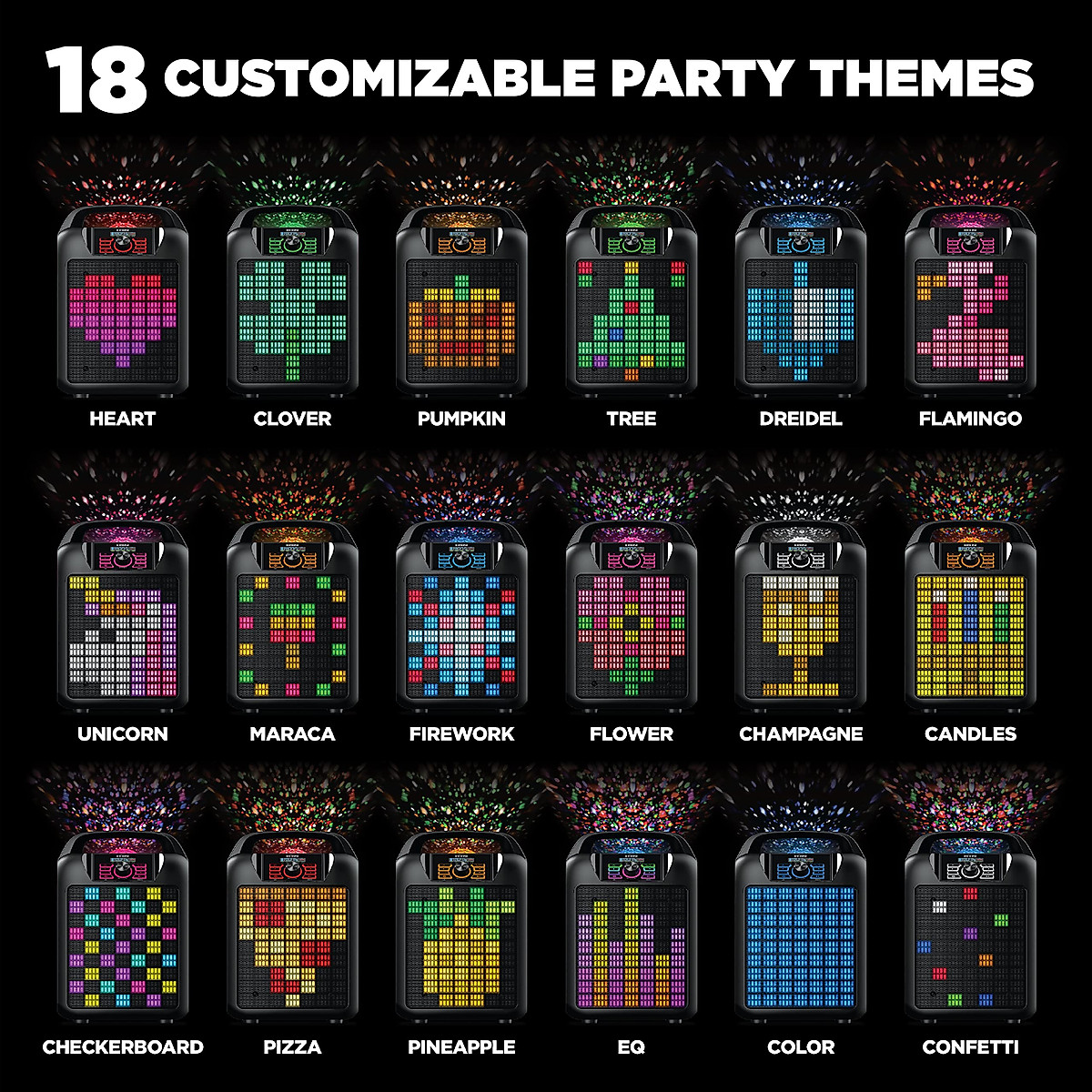 ION Audio ION Rocker Max Portable Bluetooth Karaoke Microphone Lights and Radio for Halloween, Christmas, NYE Party-Powerful 120W Speaker, Black 2