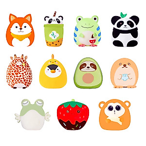 PLAYNICS Large Fox Plush Pillow Stuffed Animal Toy,13" Big Size Cute Soft Toys Fat Kawaii Hugging Stuff Cuddle Huggable Plushie Toy,Gift for Kids