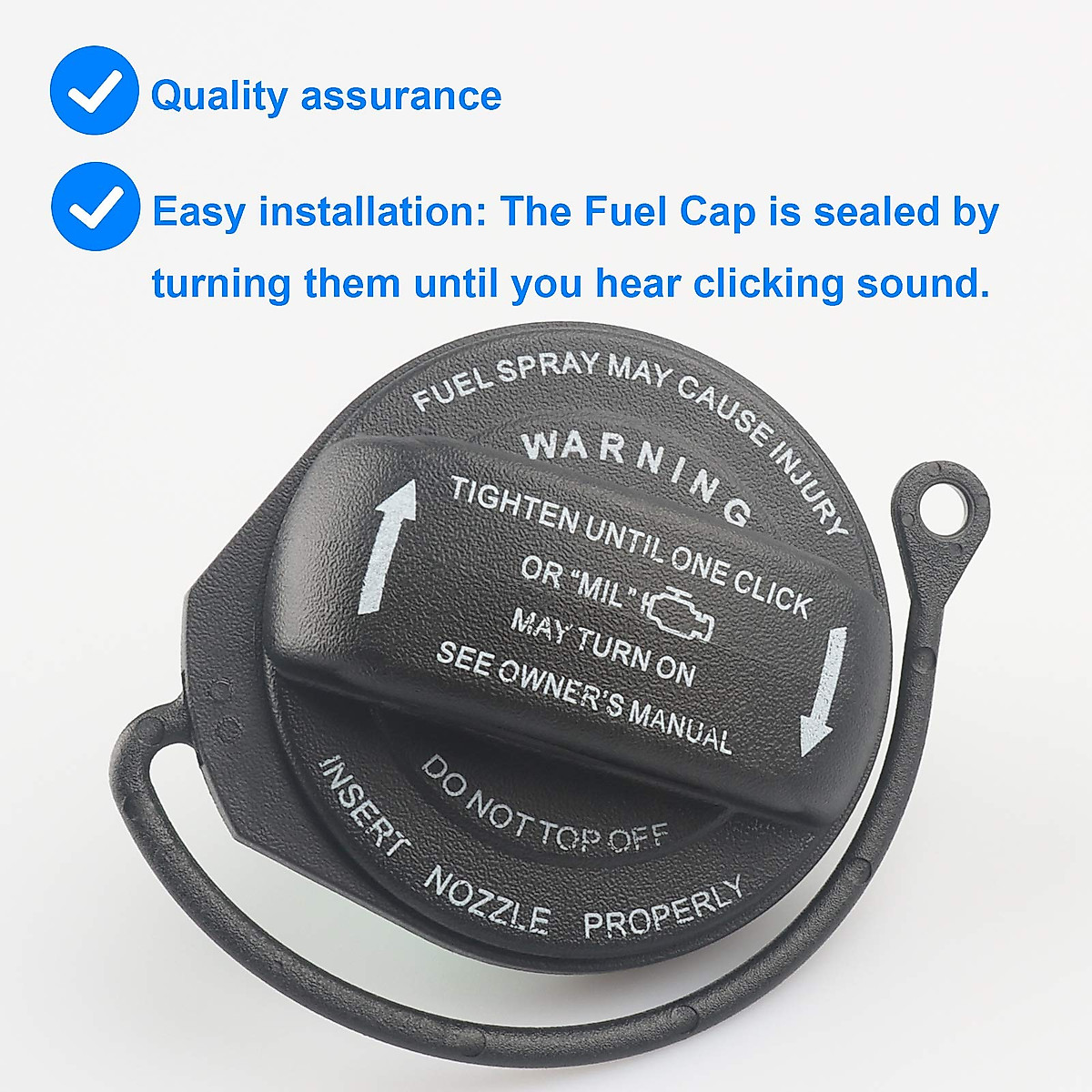 Gas Cap, Fuel Tank Cap Replace 3C8-201-550-E, 3C8201550E, 3C0-201-550-N, 3C0201550N Compatible with Volkswagen - 2006-2010 VW Passat, 2009-2017 VW CC, 2007-2016 VW Eos, 2009-2017 VW Tiguan, More