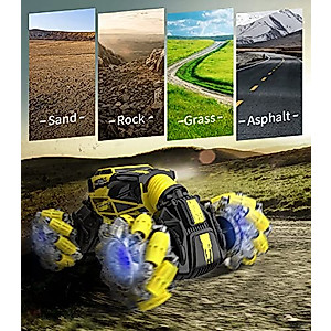 DoDoeleph Gesture RC Car, Remote Control Car, RC Stunt Cars with Watch Hand Controlled Car Sensing Truck Crawler 360°LED 1/16 4WD 12.5MPH Rechargeable Toy Cars for Kids Boys Girls Adults