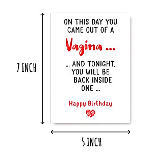 On This Day You Came Out Of A Vagina - On This Day Rude Funny Birthday Card For Him - For Her Happy Birthday Card Adult Birthday Card.