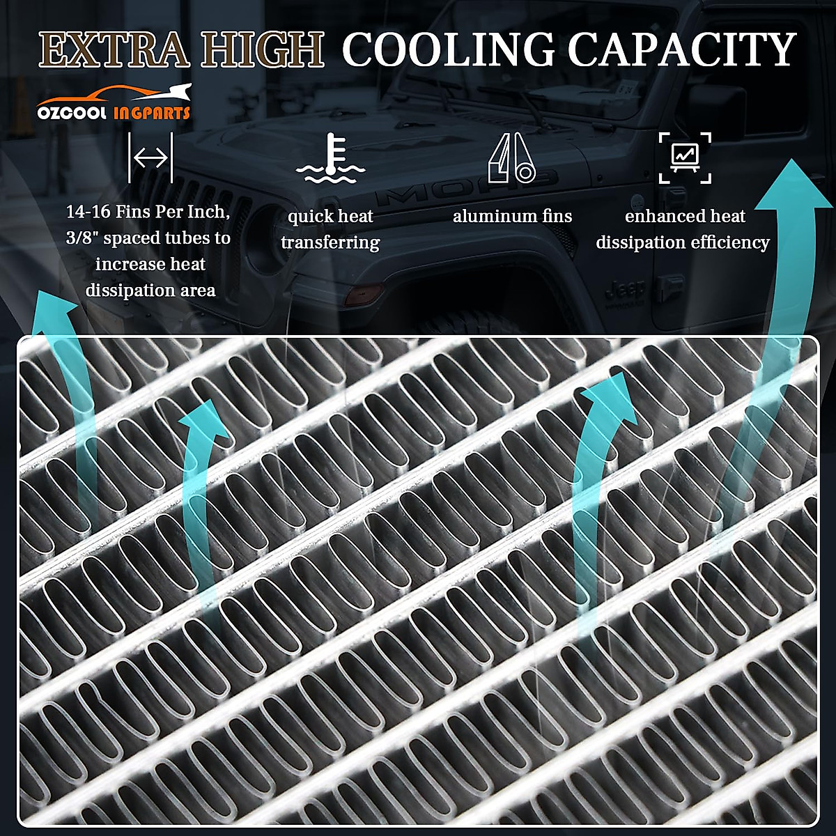 OzCoolingParts 3 Row Core Aluminum CC716AA Radiator + 2 x 12" Fan w/Shroud Kit Compatible with 1973-1991 79 80 81 Chevy C/K/R Series C10 C20 C30 K10 K20 K30 Pickup Trucks Suburban Blazer/GMC Jimmy