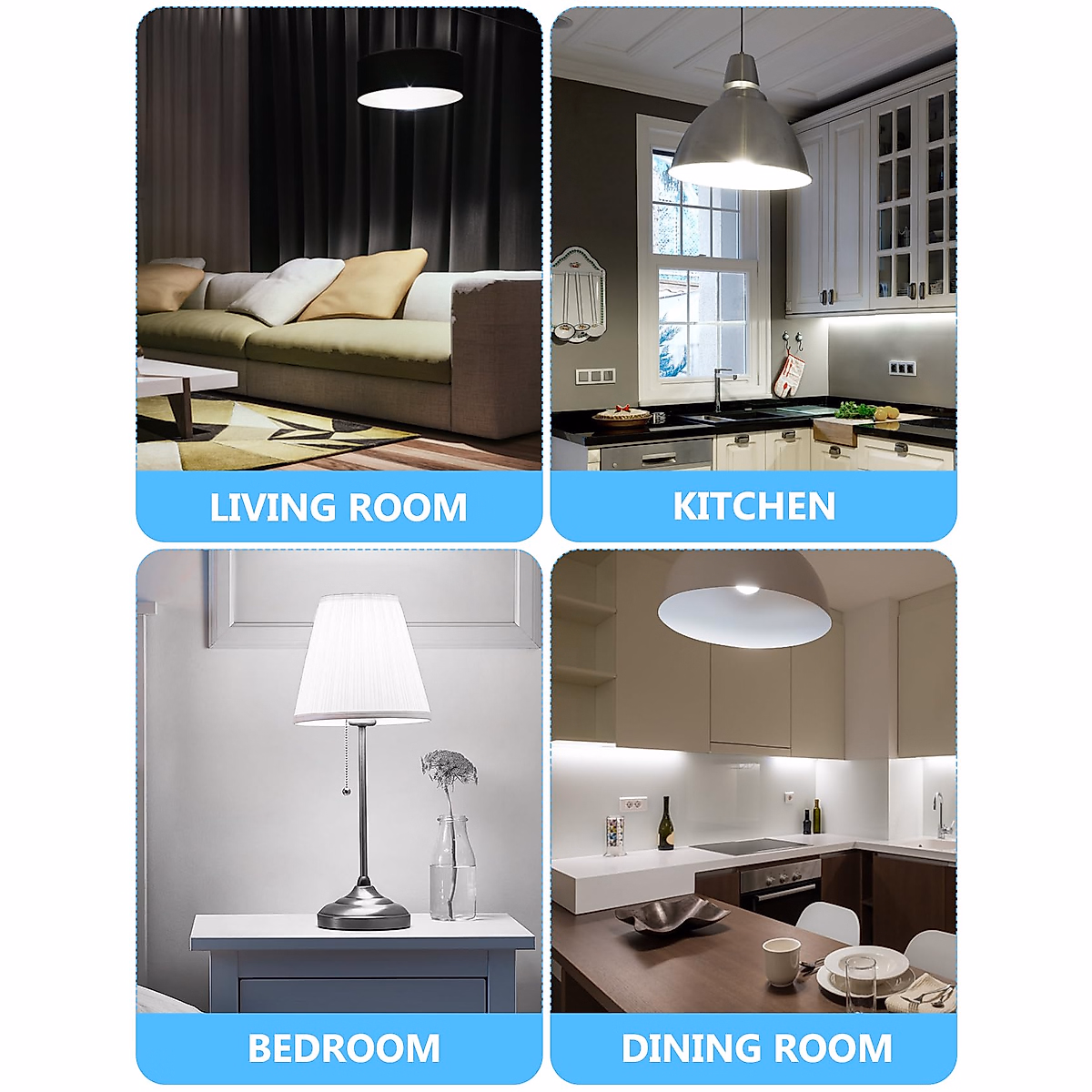 BTBHIHO 6-Pack A19 LED Light Bulbs 60W Equivalent 806 Lumens, 9W 5000K Warm White Non-Dimmable, No Flicker, Super Bright CRI85+ Standard E26 Edison Screw Bulbs for Bedroom, Home, Office